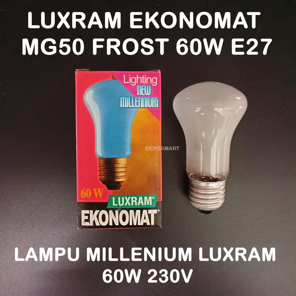 Jual LAMPU LUXRAM EKONOMAT MG50 FROST 220V 60W E27 LAMPU SERBAGUNA ...