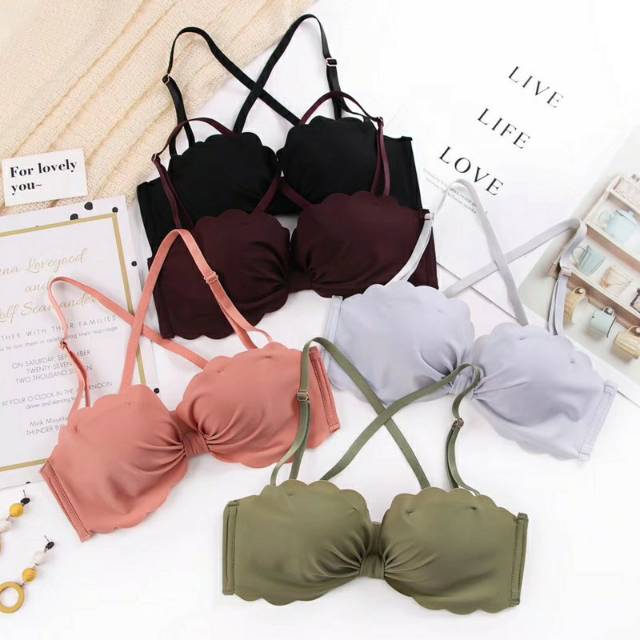 Jual Auly womens official - super seamless bra model half cup meramid ...
