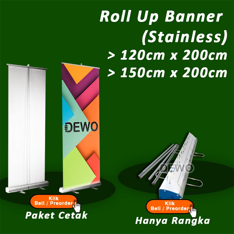 Jual Roll Up Banner Kaki Stainless Stand Promosi Display Portable ...