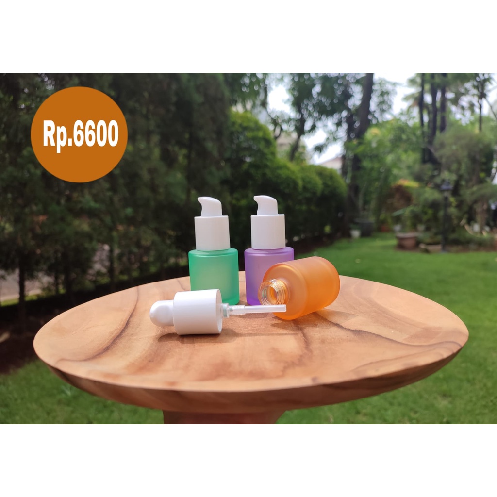 Jual Botol Skincare Kemasan Kosmetik Pump 20ml Botol Kaca Warna ...