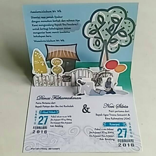 Jual Undangan Pernikahan timbul Lucu Unik 3D Softcover Custom pop up ...