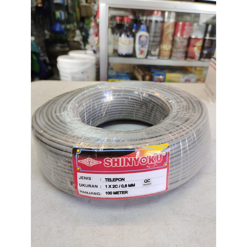 Jual Kabel telepon SHINYOKU 1 x 2C / 0,6 mm (100 meter) | Shopee Indonesia