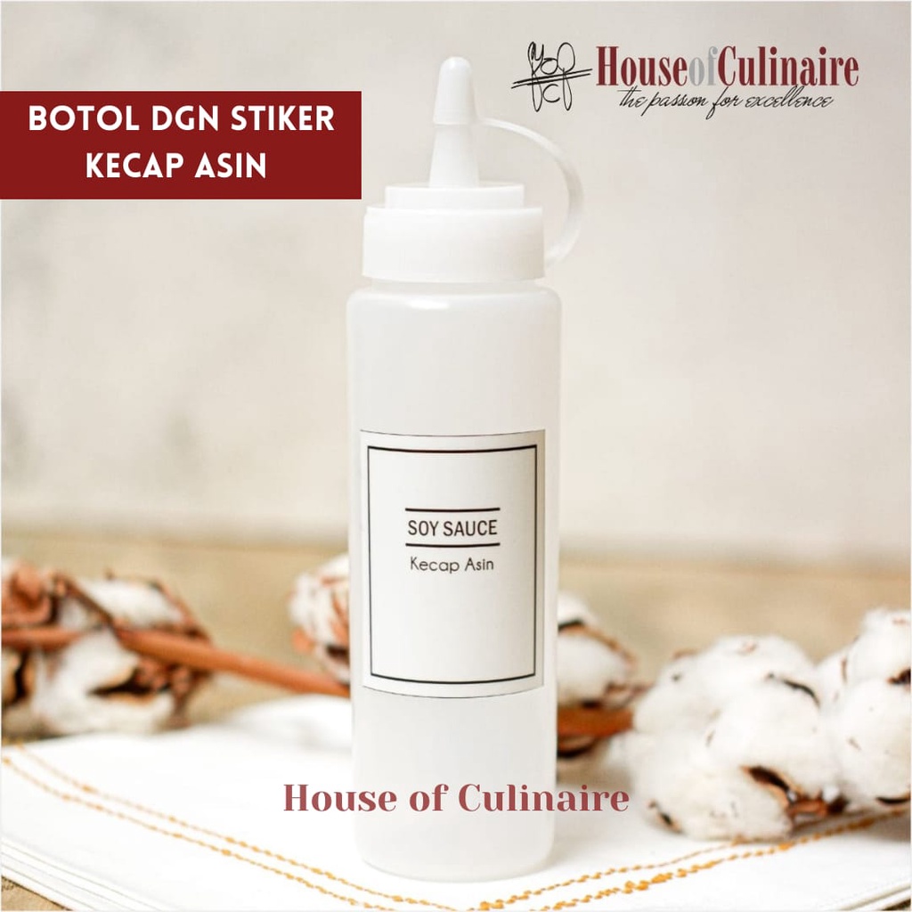 Jual Botol Saos Minyak Mayones Kecap Plastik dengan Label Stiker 250 ml ...