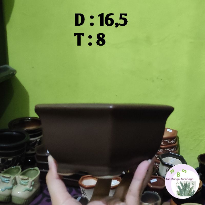 Jual Pot Keramik Segi Enam sedang | Shopee Indonesia