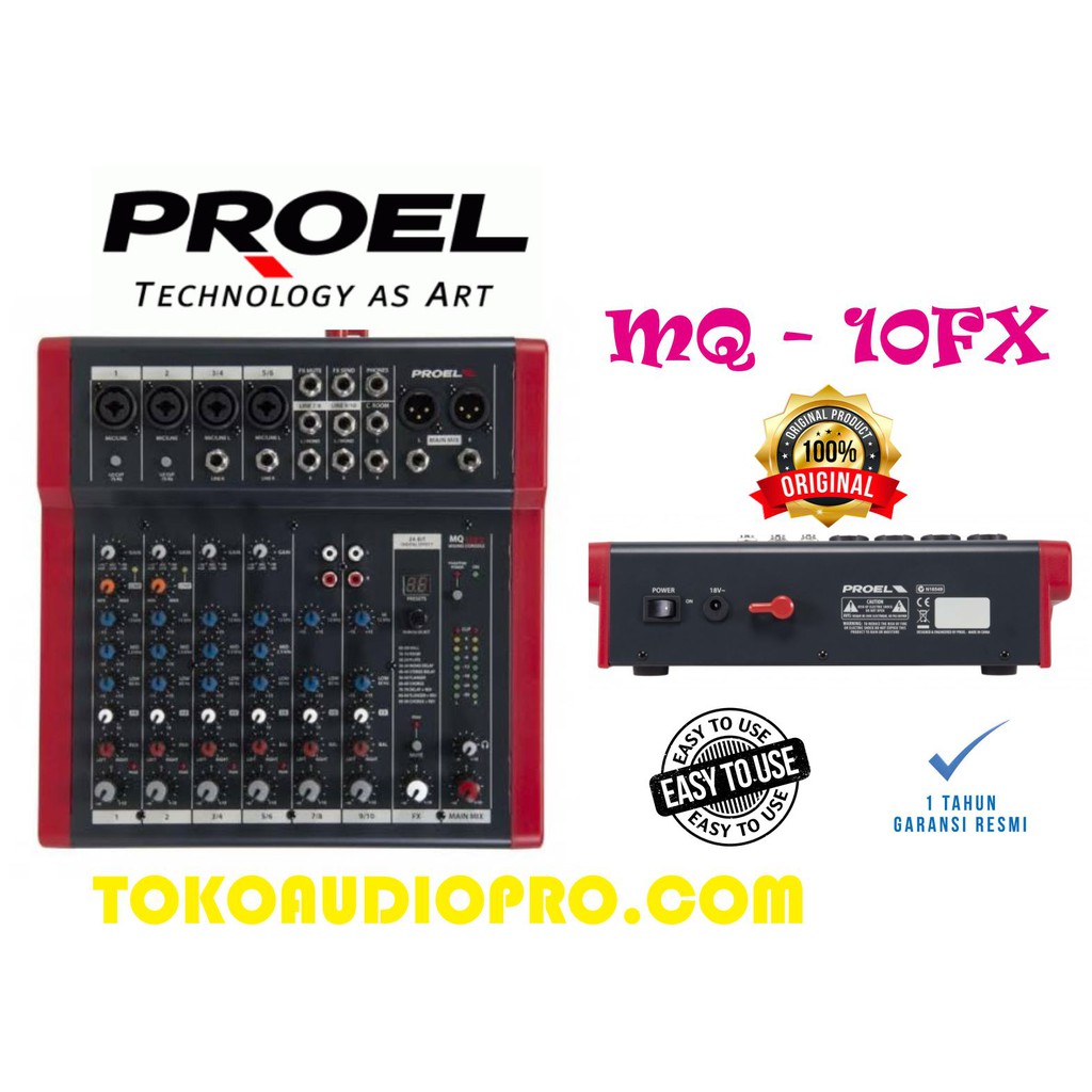 Jual Proel MQ10FX Compact 10-Channel Mixer with FX | Shopee Indonesia