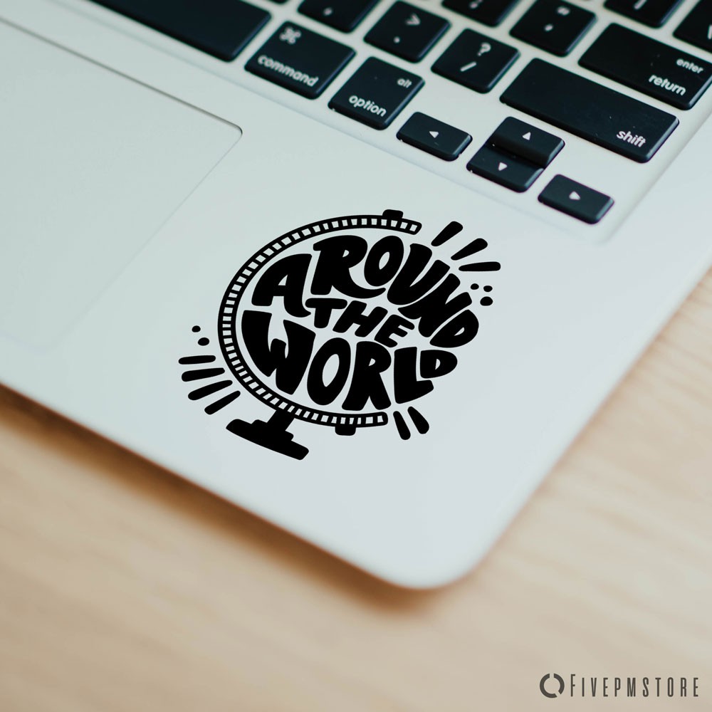 Jual Stiker Around The World - Sticker Traveling Decal untuk laptop Mac ...