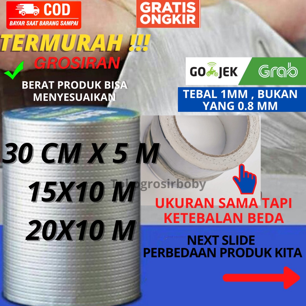 Jual LAKBAN ANTI BOCOR ALUMINIUM ALUMUNIUM FOIL TAPE ANTI BOCOR BUTYL ...