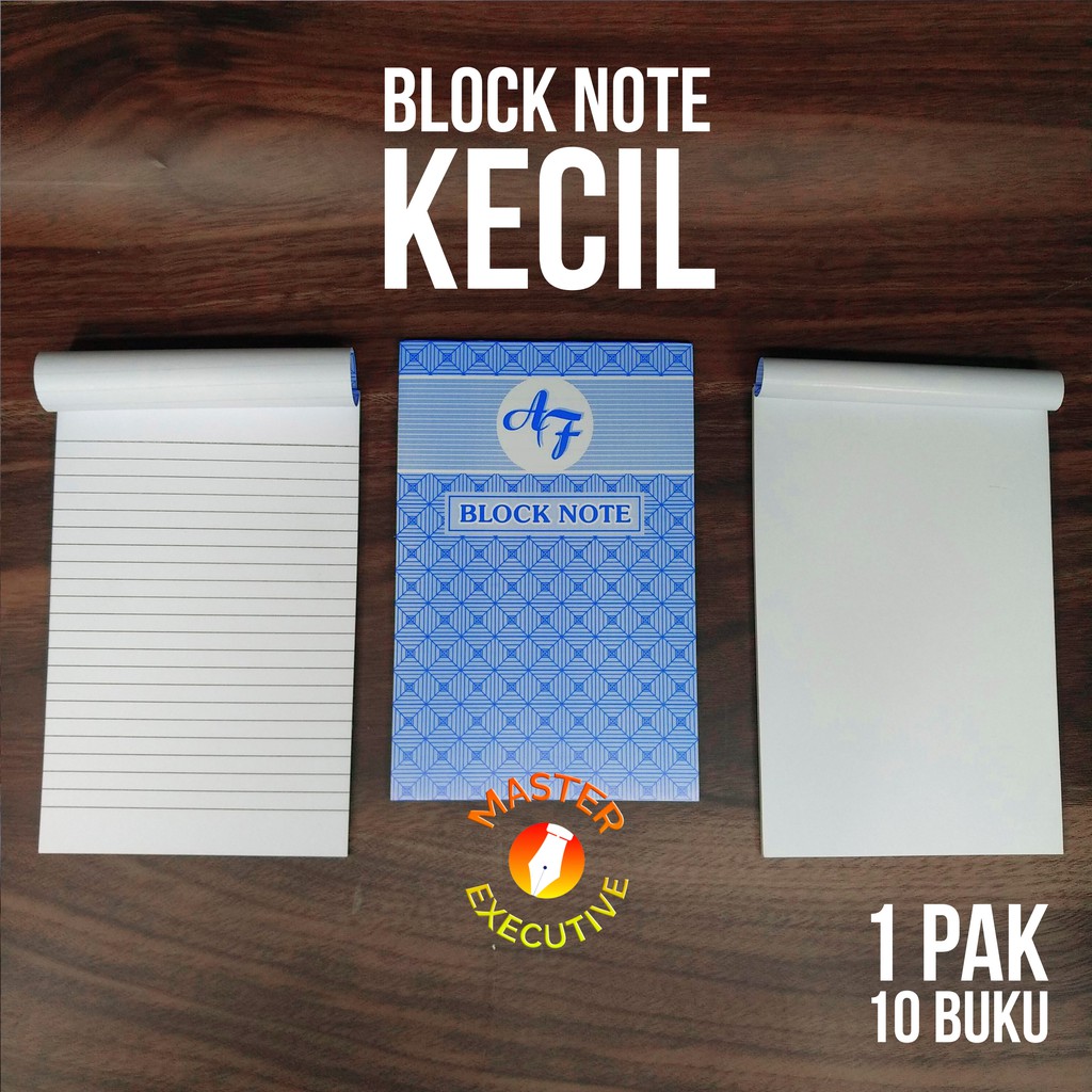 Jual [Pak - 10 Buku] AF Blocknote Kecil Garis / Polos - Notes Notepad ...
