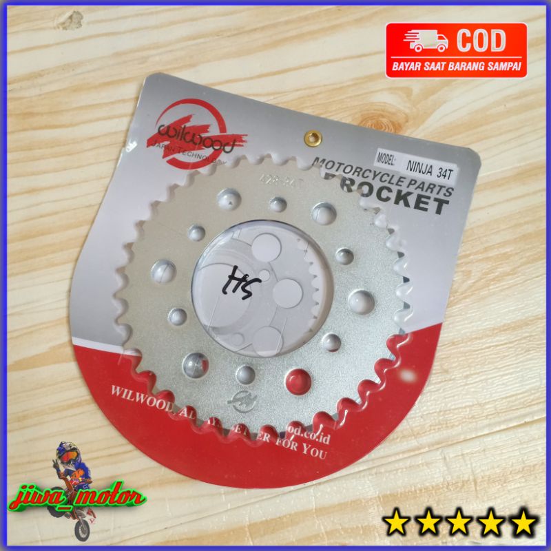 Jual gear gir belakang ninja 150 R dan RR ketebalan 428 ukuran 33 34 35 ...