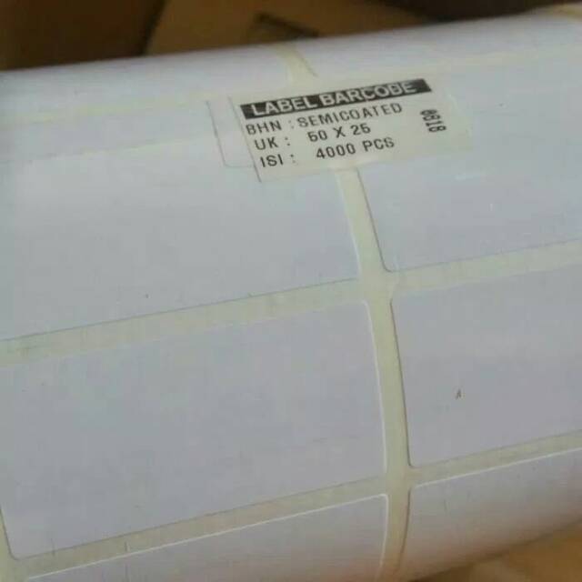 Jual Label / Kertas / Sticker Barcode Semicoated ukuran 50 x 25 2 line ...