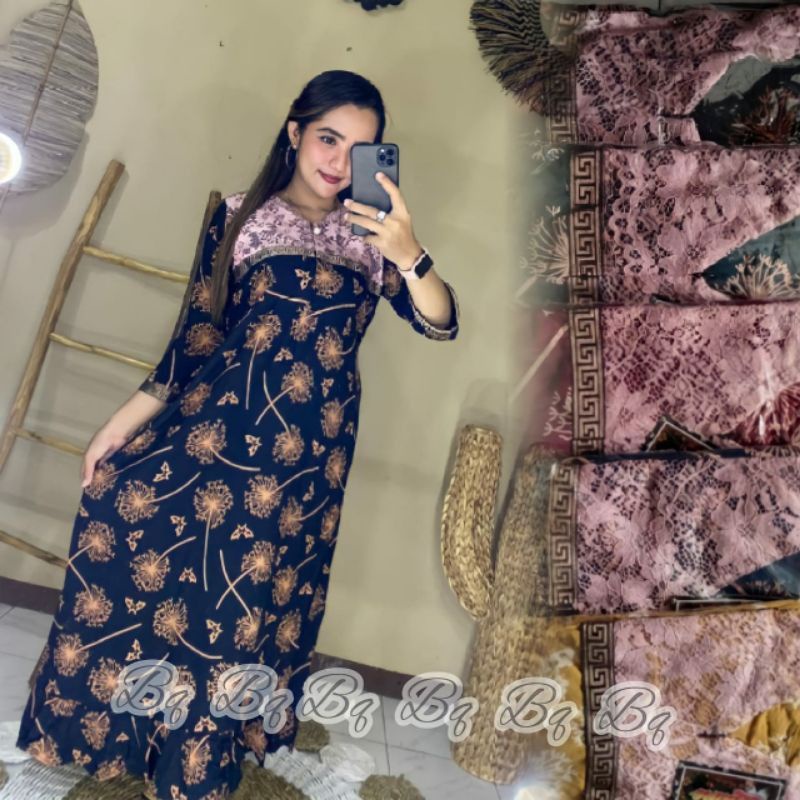 Jual daster renda brukat arab long sultan busui jumbo kekinian motif ...