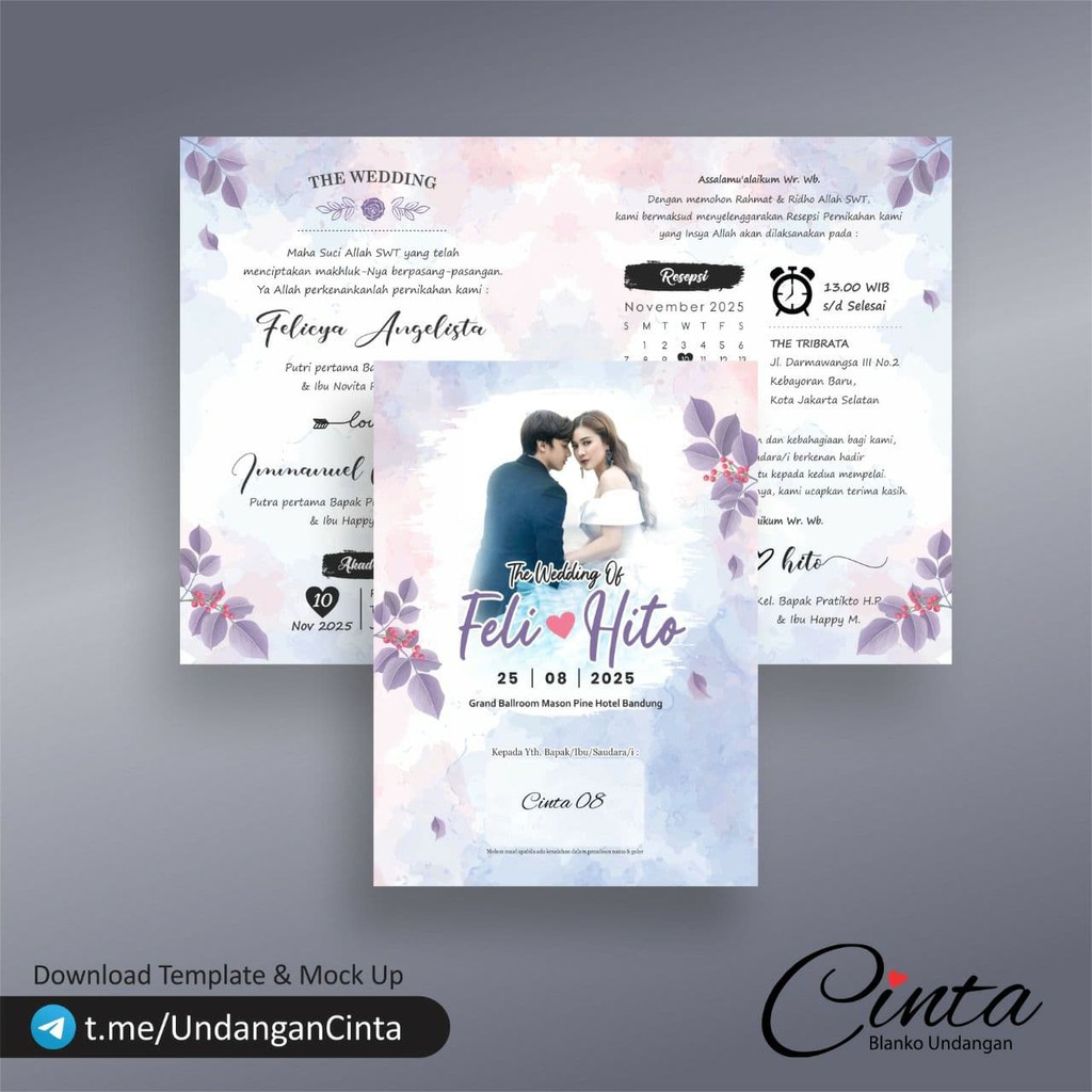Jual Undangan Cinta 08 | Undangan Rustik | Undangan Murah | Shopee ...