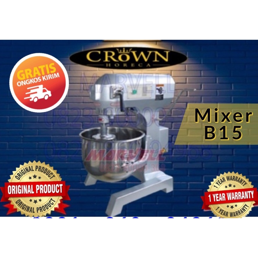 Jual Mixer Roti Mesin Pengaduk Adonan Crown Horeca B15 Kapasitas 5Kg ...