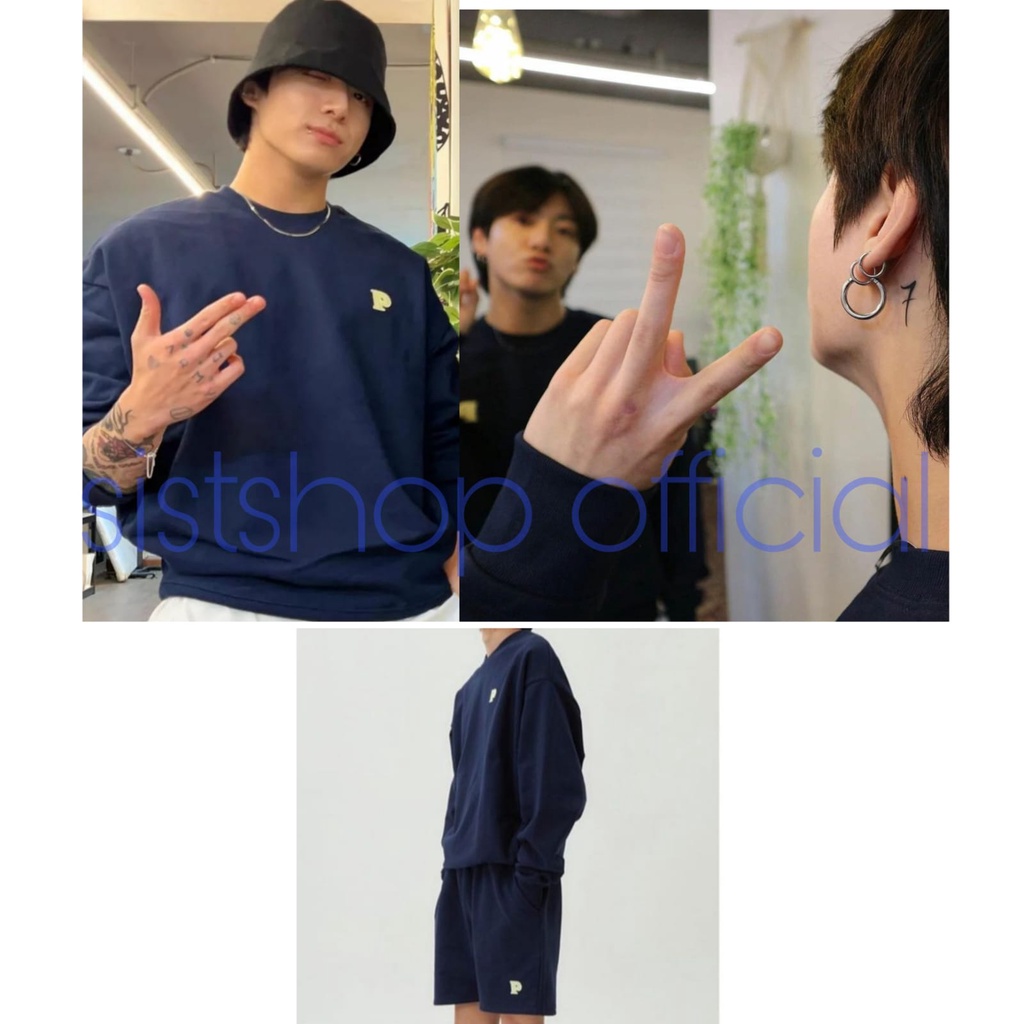 Jual Sweater Basic BTS Jungkook Logo P, Free Foto | Shopee Indonesia