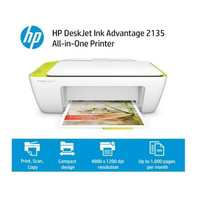 Jual HP DeskJet Ink Advantage 2135 Printer Resmi(Print, Scan, Copy) | Shopee Indonesia
