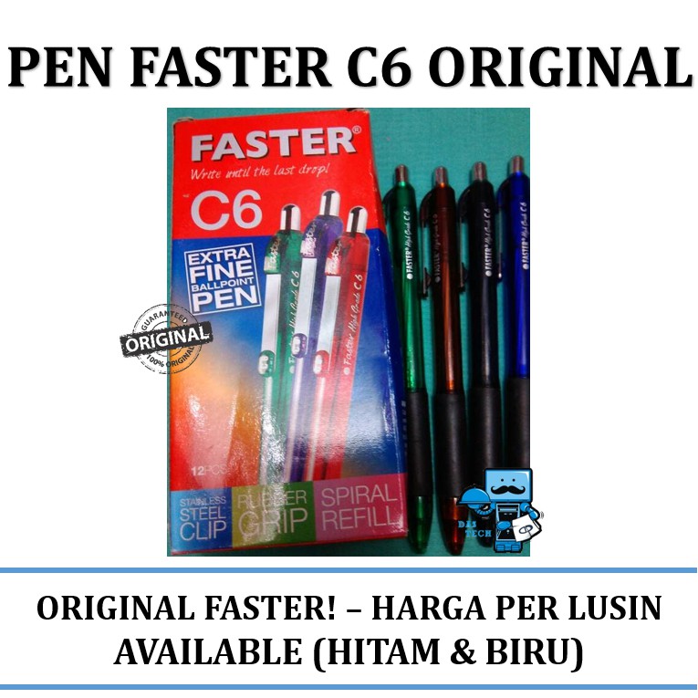 Jual Pen Faster C6 Original - Box Isi 12 Pcs (1 Lusin) | Shopee Indonesia