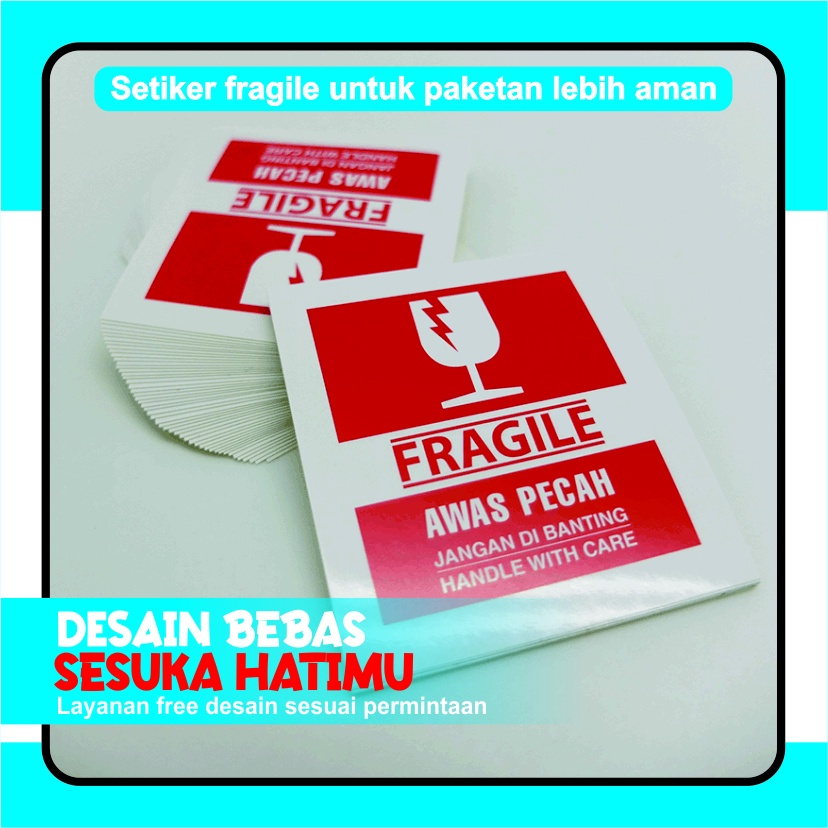 Jual Stiker fragile besar / pecah belah / awas pecah / label stiker ...