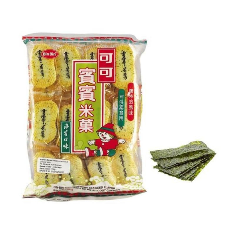 Jual Bin Bin Rice Crackers Seaweed Flavor 150 gr / Krekers Beras Rasa ...