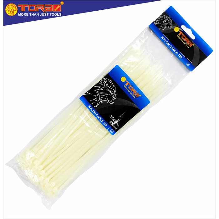 Jual TORA Kabel Tis Nylon 3.6 x 250 mm - Tali Ikat Warna Putih 100 Pcs | Shopee Indonesia