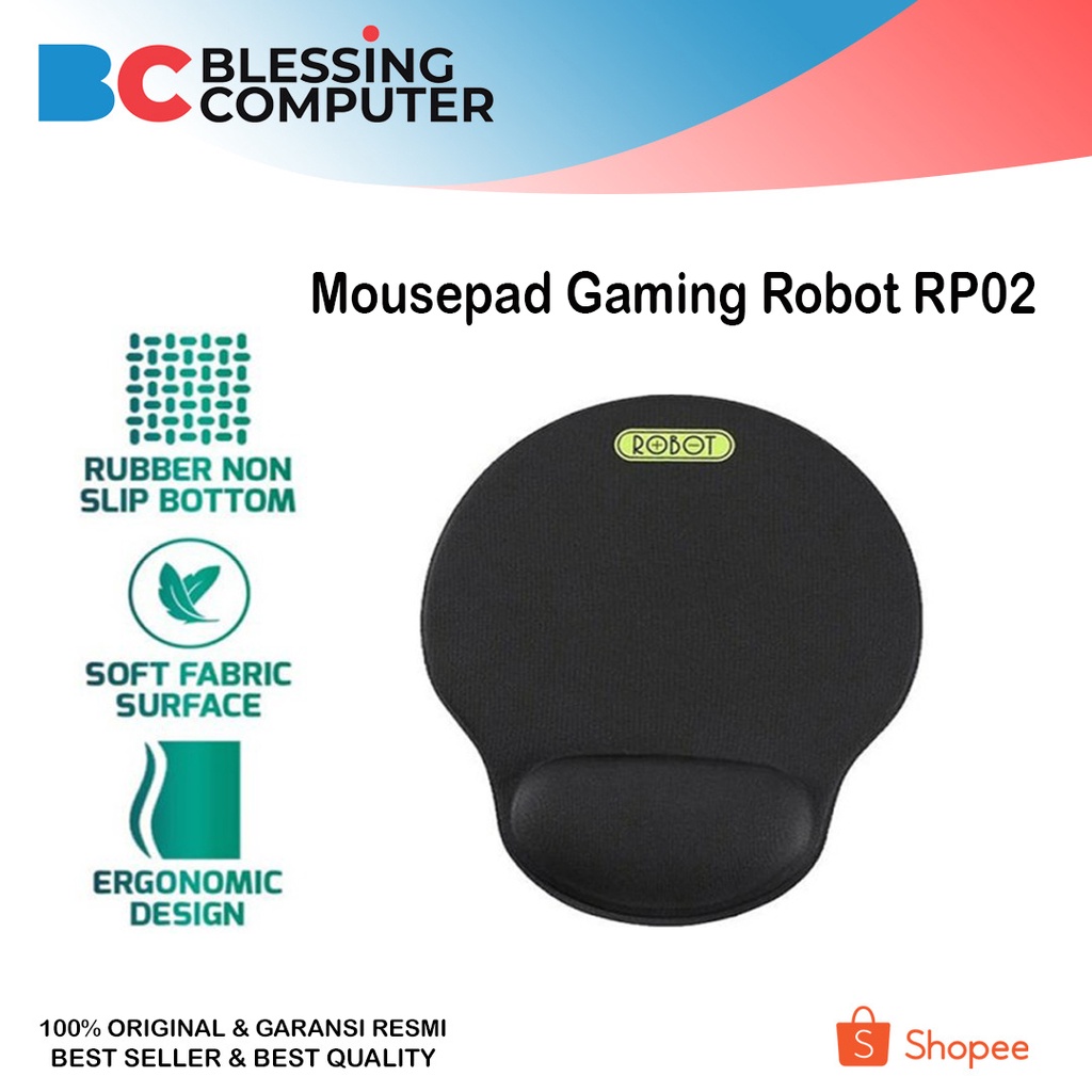 Jual Mousepad Gaming Robot RP02 with Ergonomic Wrist Rest | Shopee ...
