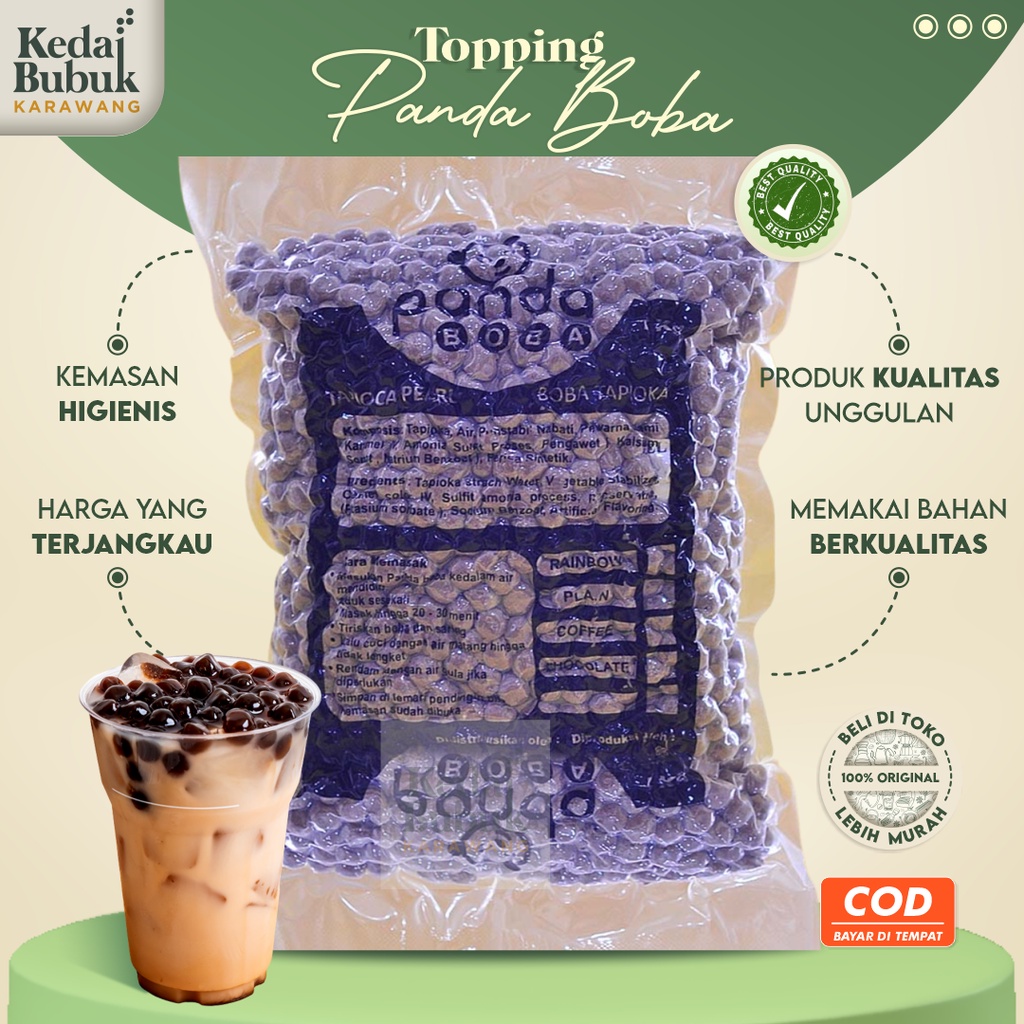 Jual Panda Boba Pearl 1kg Tapioka Aroma Gula Aren | Shopee Indonesia