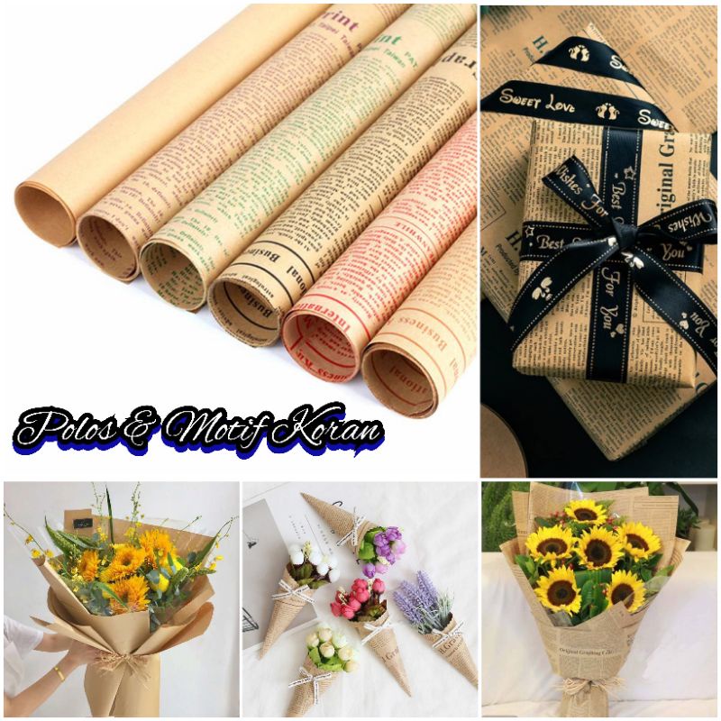 Jual FREE PACKING Premium Vintage Craft Paper Kertas Buket Bunga Kertas ...