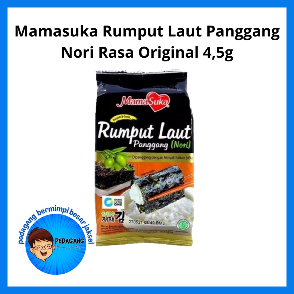 Jual Mamasuka Rumput Laut Panggang Nori Rasa Original 4,5g/ Nori Rumput ...