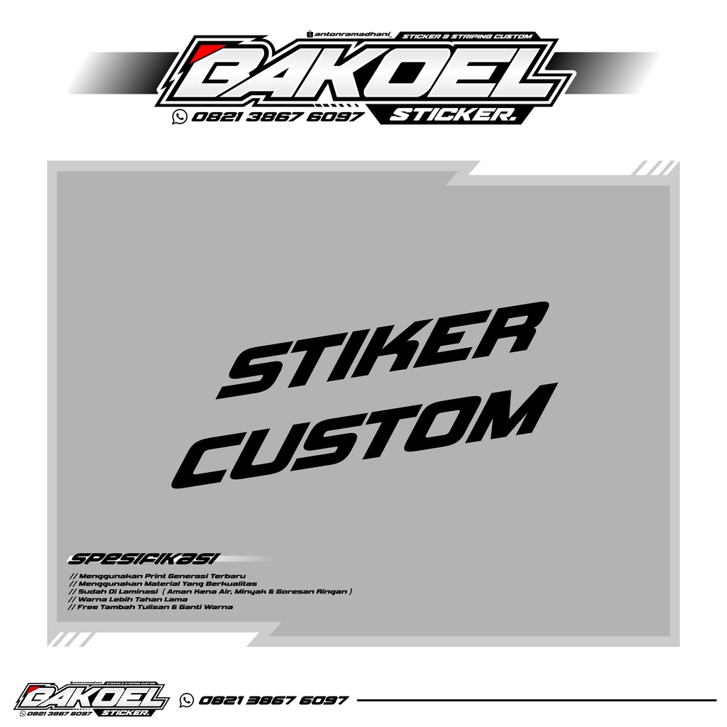 Jual STIKER CUSTOM - STIKER CUSTOM VARIASI - STIKER CUSTOM PRINT CUT ...