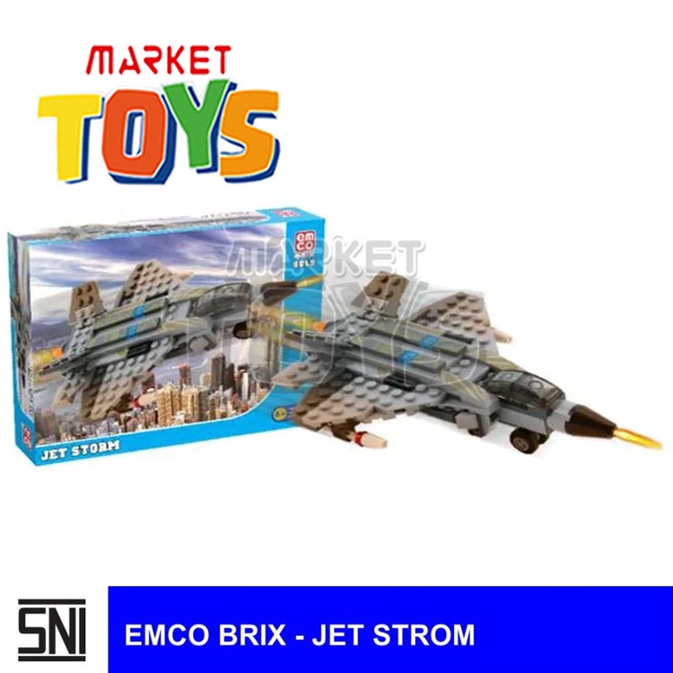 Jual EMCO BRIX - JET STORM Mainan Anak Susun Balok Brick Model Pesawat ...