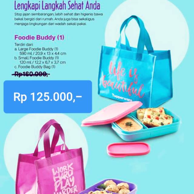 Jual Tupperware Foodie Buddy Set (Sisa Biru) | Shopee Indonesia
