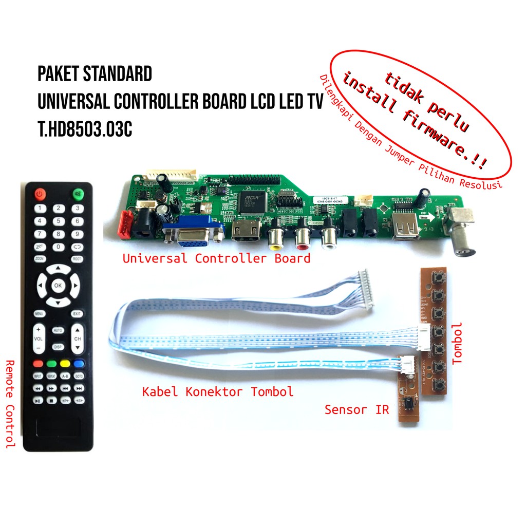 Jual Paket Standard Universal Controller Board LCD dengan Jumper ...
