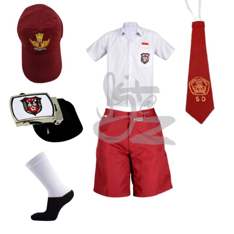 Jual Seragam Merah Putih cowo pendek + Topi | Shopee Indonesia