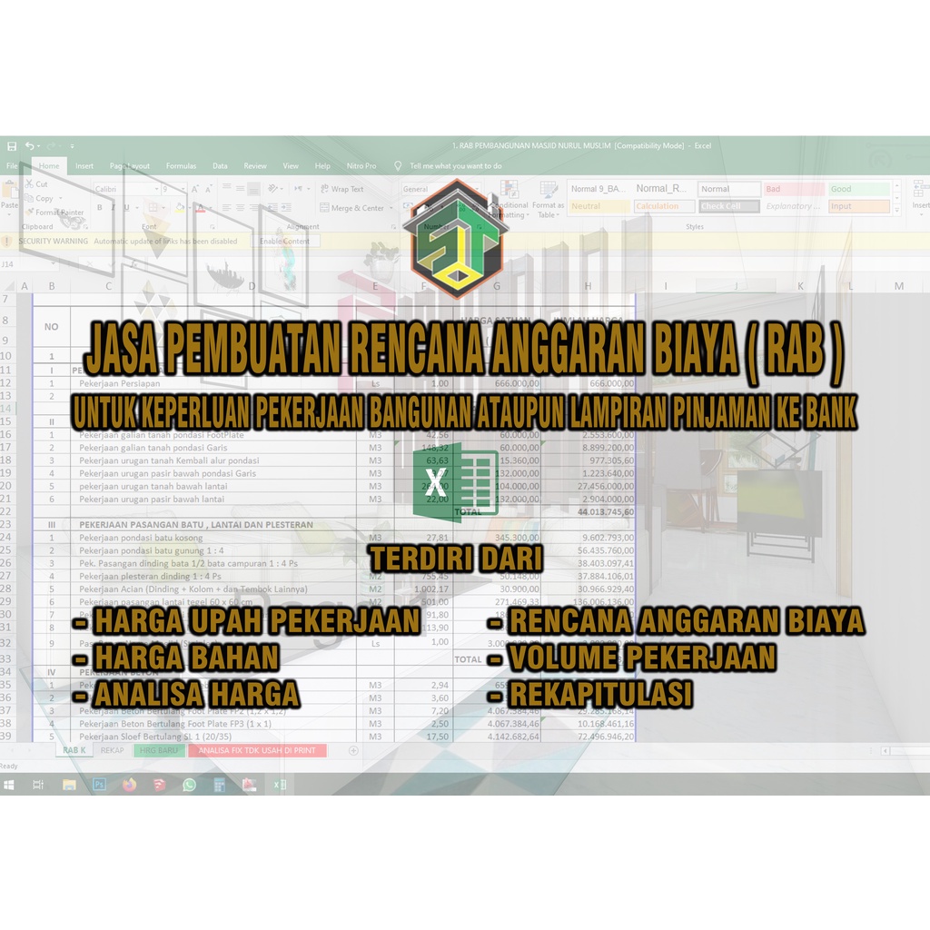 Jual JASA PEMBUATAN RENCANA ANGGARAN BIAYA (RAB) KHUSUS BANGUNAN ...