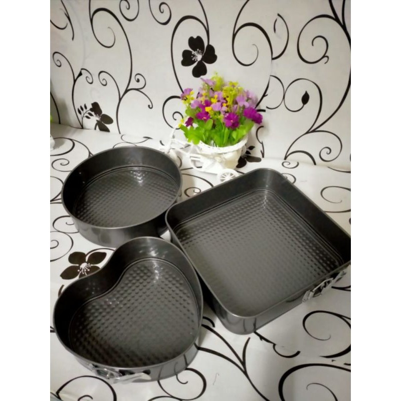 Jual Loyang Kue 3 in 1 bongkar pasang / Cake mold bentuk bulat persegi ...