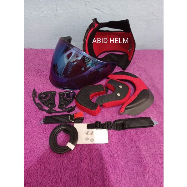 Jual busa helm kyt dj maru fullset kancing klip BESI kaca warna iridium ...
