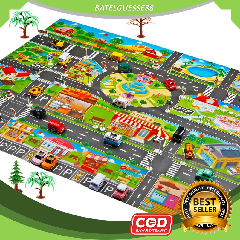 Jual Play Maps Peta Bermain Anak Pretend Play Map Peta Kota Bermain ...