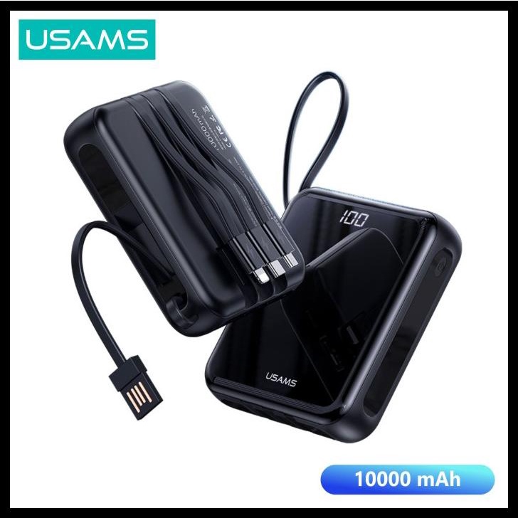 Jual Usams Pb61 Led Display Mini Powerbank 10000Mah With Input Output Cable | Shopee Indonesia