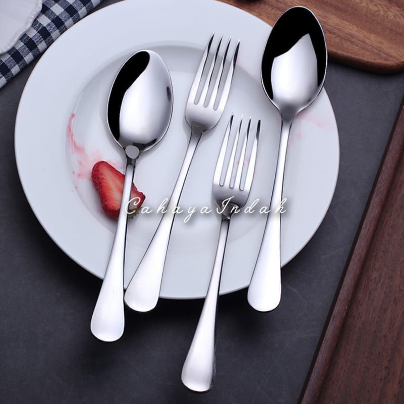 Jual Sendok dan Garpu Makan Besar Korea/Sendok Makan Stainless Tebal ...