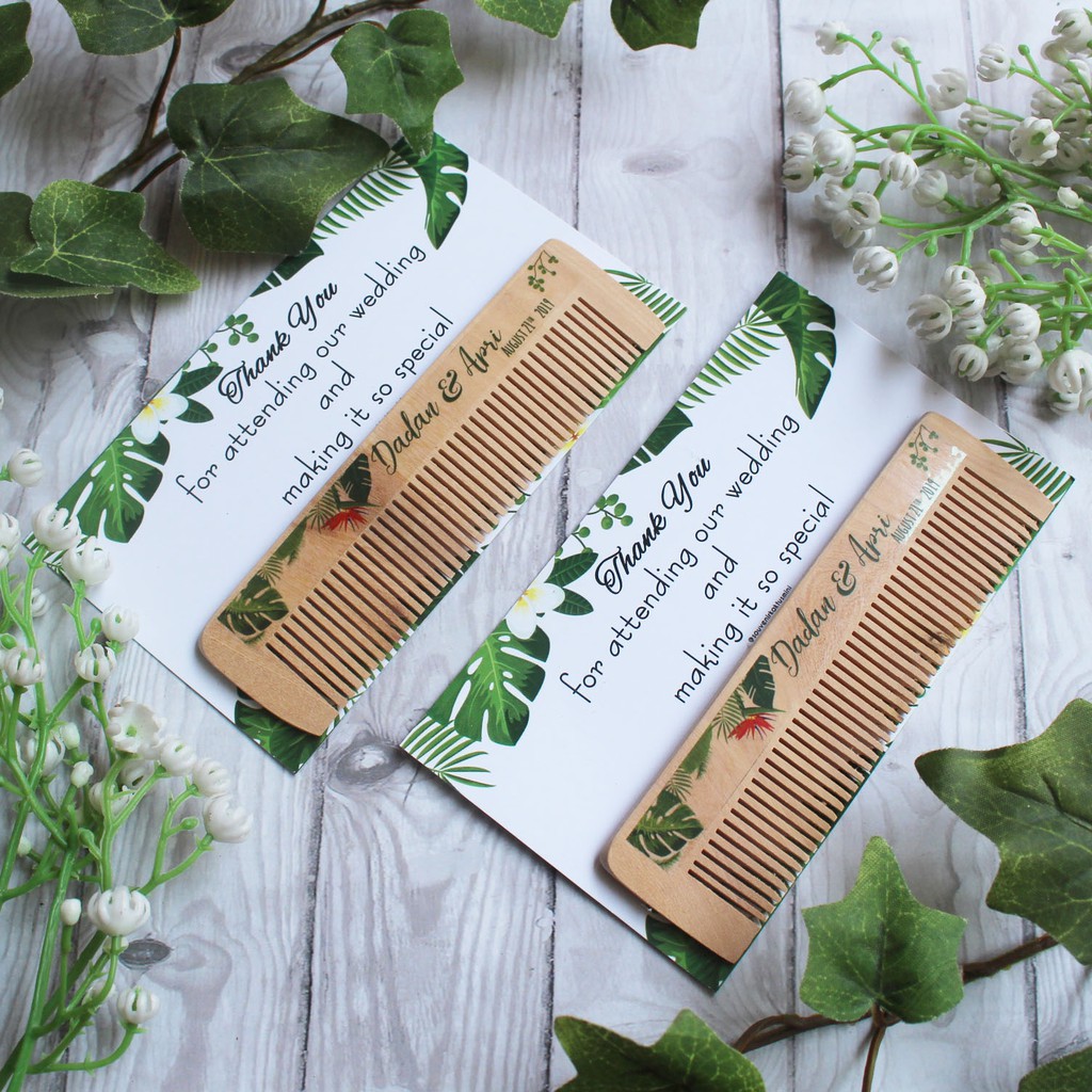 Jual (Min 100pcs) Wood Comb/Sisir Kayu - Souvenir Pernikahan Unik ...