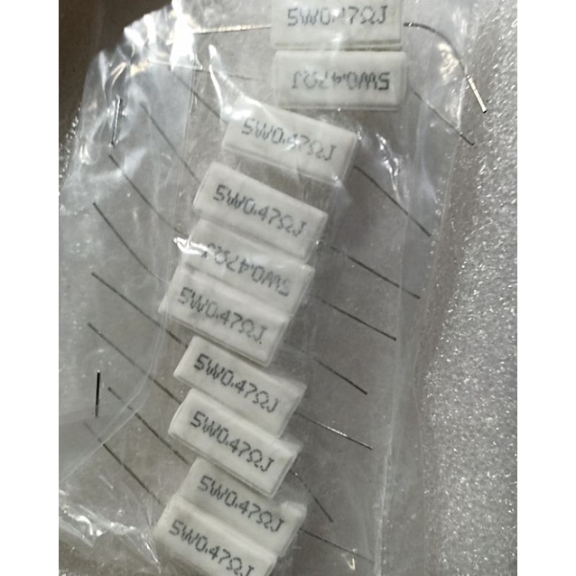 Jual 10BUAH Resistor Kapur 0.47ohm 5w 0.47 ohm 5watt 0.47 ohm Rj | Shopee Indonesia