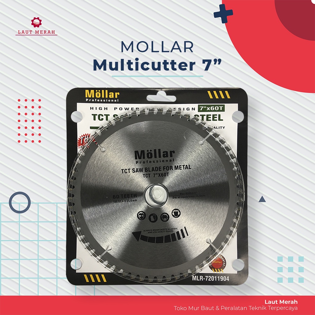 Jual MOLLAR Mata Potong BESI 7 x 60T TCT - Circular Saw Blade Metal ...