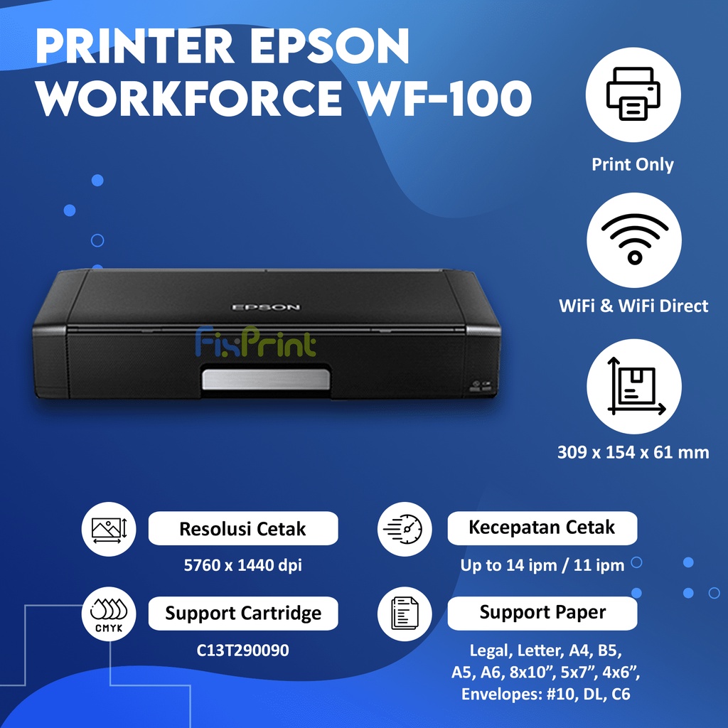 Jual Printer Epson Inkjet WorkForce WF-100 WF100 WF 100 wf100 Wireless ...