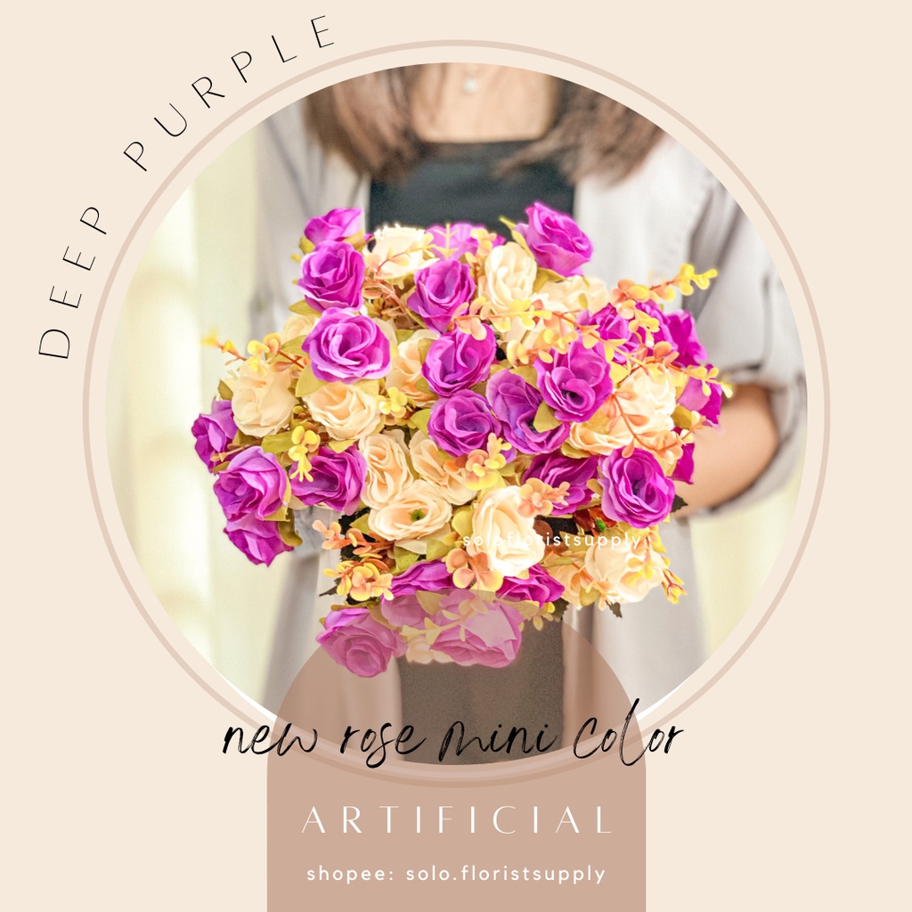 Jual NEW ROSE MINI COLOR BUNGA ARTIFICIAL PREMIUM DEKORASI MEJA DAN ...