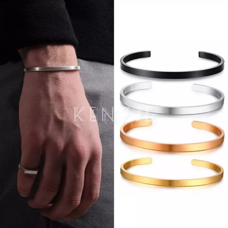 Jual Gelang Tangan Titanium Model C Pria Wanita Anti Karat Harga Grosir ...
