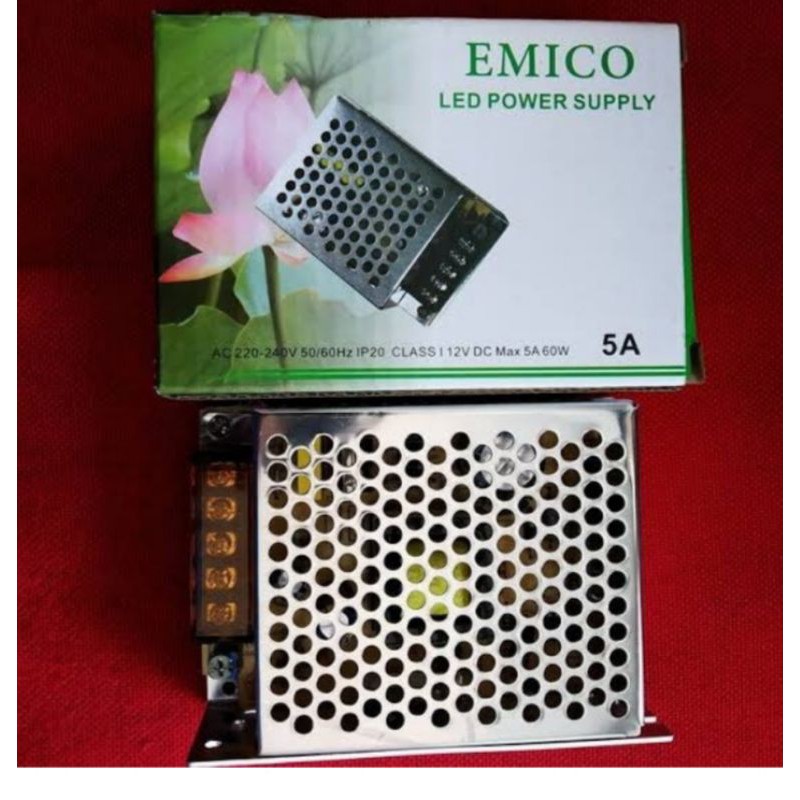 Jual TRAVO LED / POWER SUPPLY EMICO 5A 12V | Shopee Indonesia