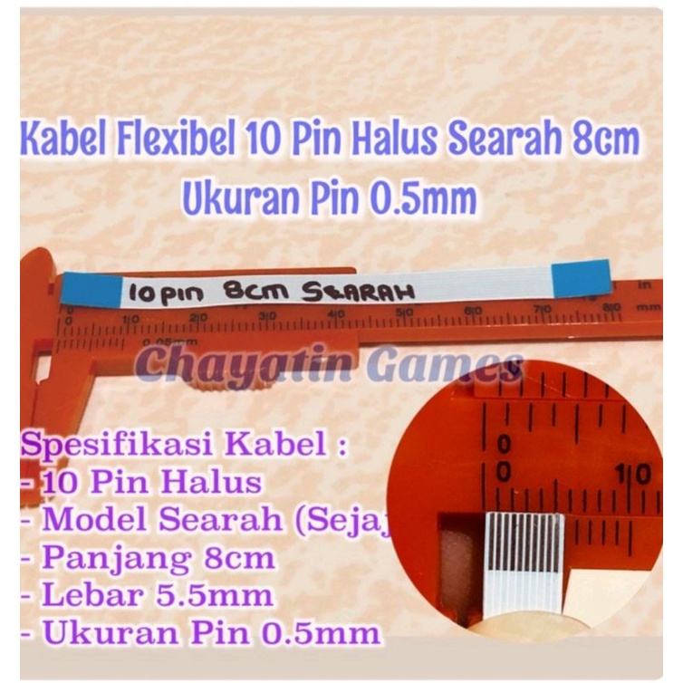 Jual Kabel Flexibel 10 Pin Halus Searah Panjang 8cm - Ukuran Pin 0.5mm ...