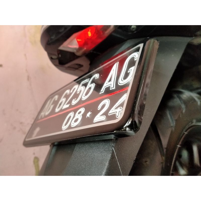 Jual PLAT NOMOR MODIF HURUF PELANGI HOLOGRAM KARBON | Shopee Indonesia