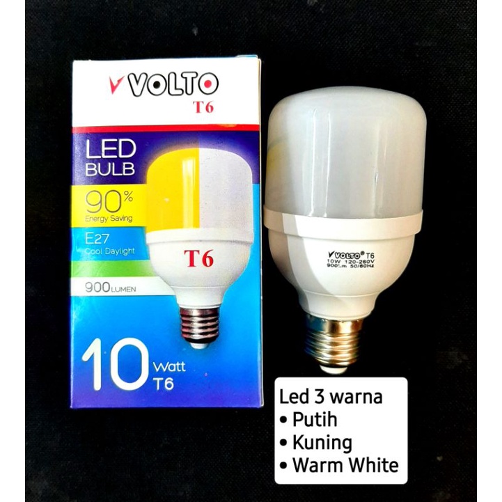 Jual LED VOLTO 10 Watt | 3 WARNA | PUTIH, KUNING, WARM WHITE ...