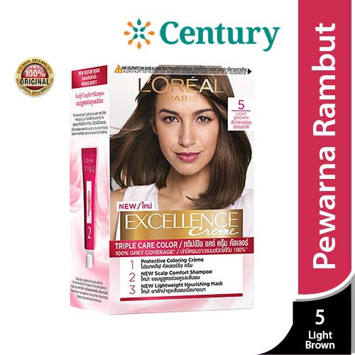 Jual L'OREAL EXCELLENCE CREME HAIR COLOR 5 / COLOR LIGHT BROWN ...