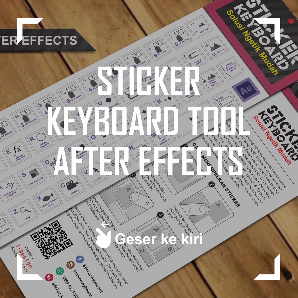 Jual STIKER KEYBOARD TOOL AFTER EFFECTS STICKER APLIKASI | Shopee Indonesia